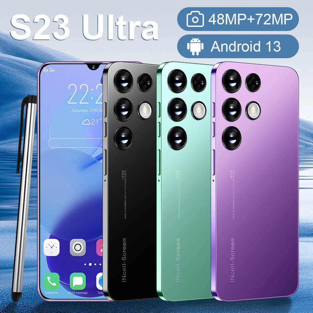 Global Version S23 Ultra Smartphone 6.8inch Full Screen Face Id 6800mah ...