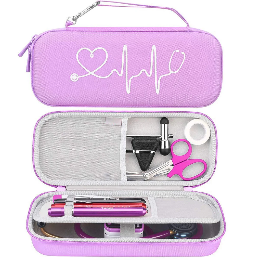 Portable-Stethoscope-Storage-Box-Mesh-Bag-EVA-Hard-Medical-Organizer ...