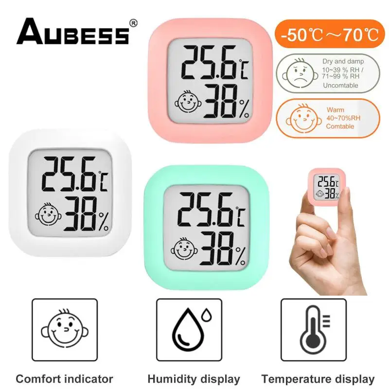 Mini-LCD-Smiley-Indicator-Thermometer-Wireless-Humidometer-Smart ...
