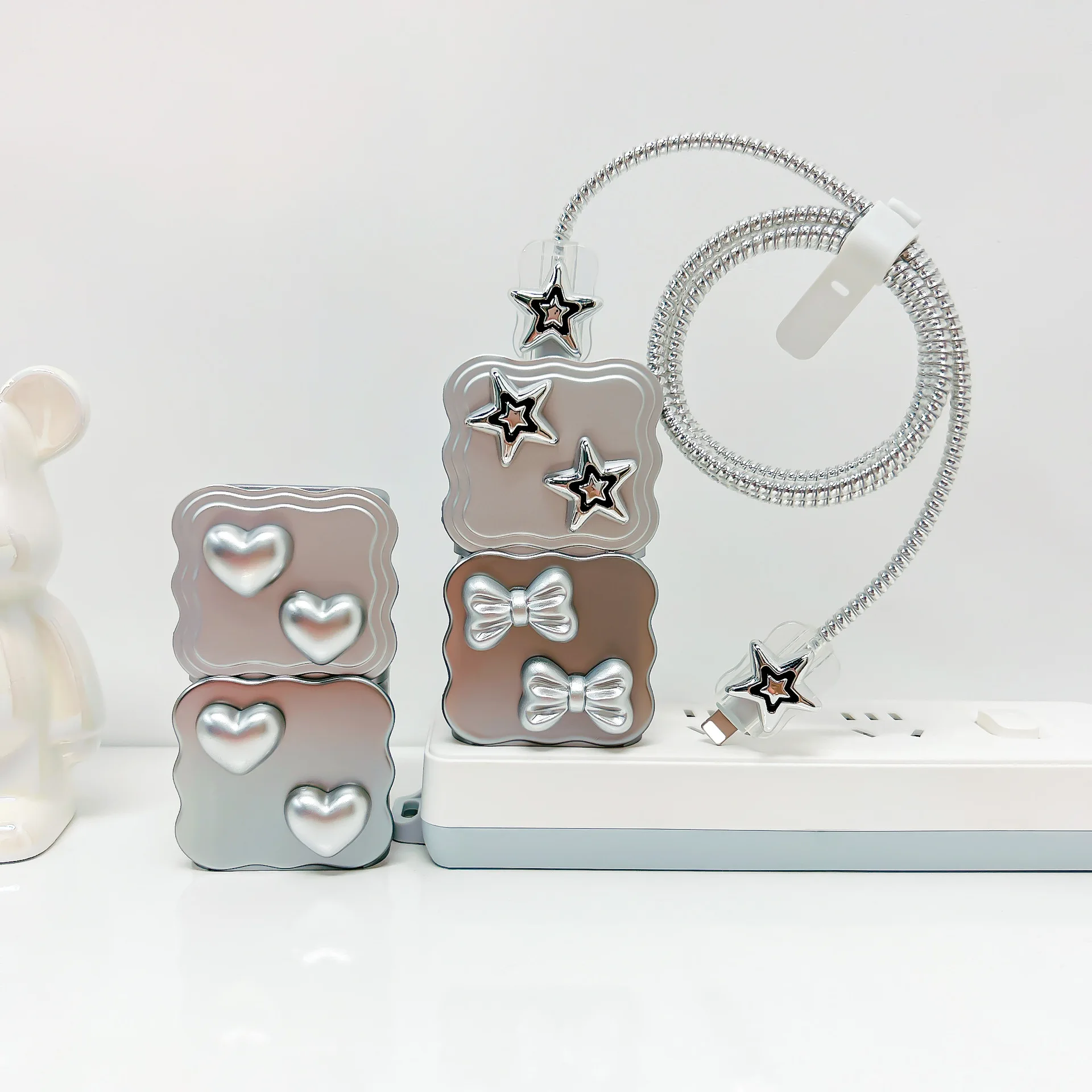 Wave-Electroplating-Star-Bow-5pcs-Charging-Data-Cable-Protector-Winder ...
