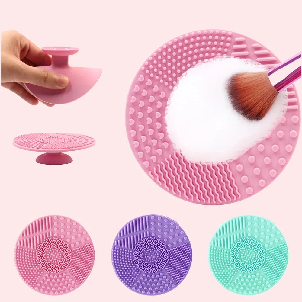 Silicone-Brush-Cleaner-Cosmetic-Make-Up-Washing-Brush-Gel-Cleaning-Mat ...