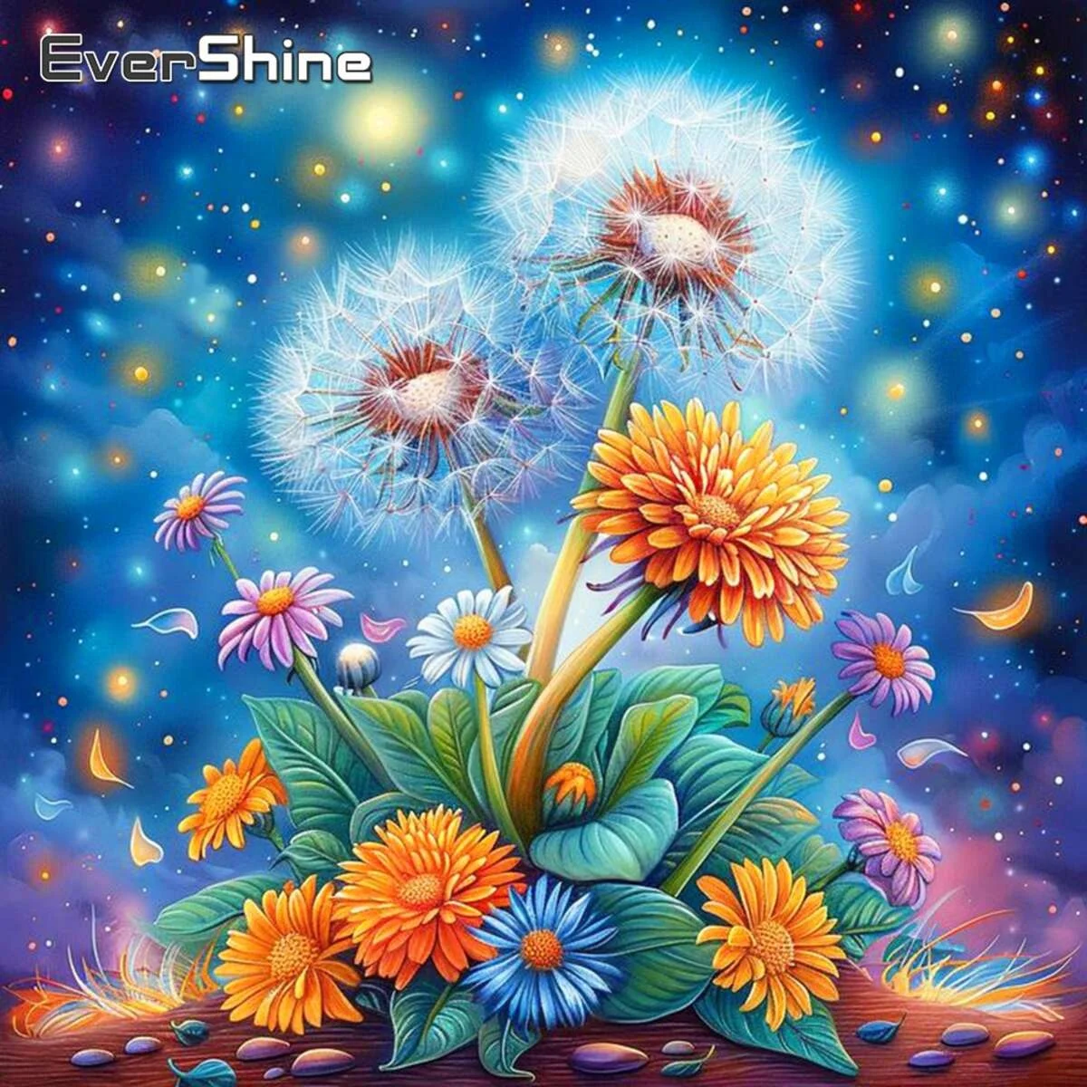 Evershine New Diamond Painting Dandelion Flower Mosaic Art Starry Sky ...