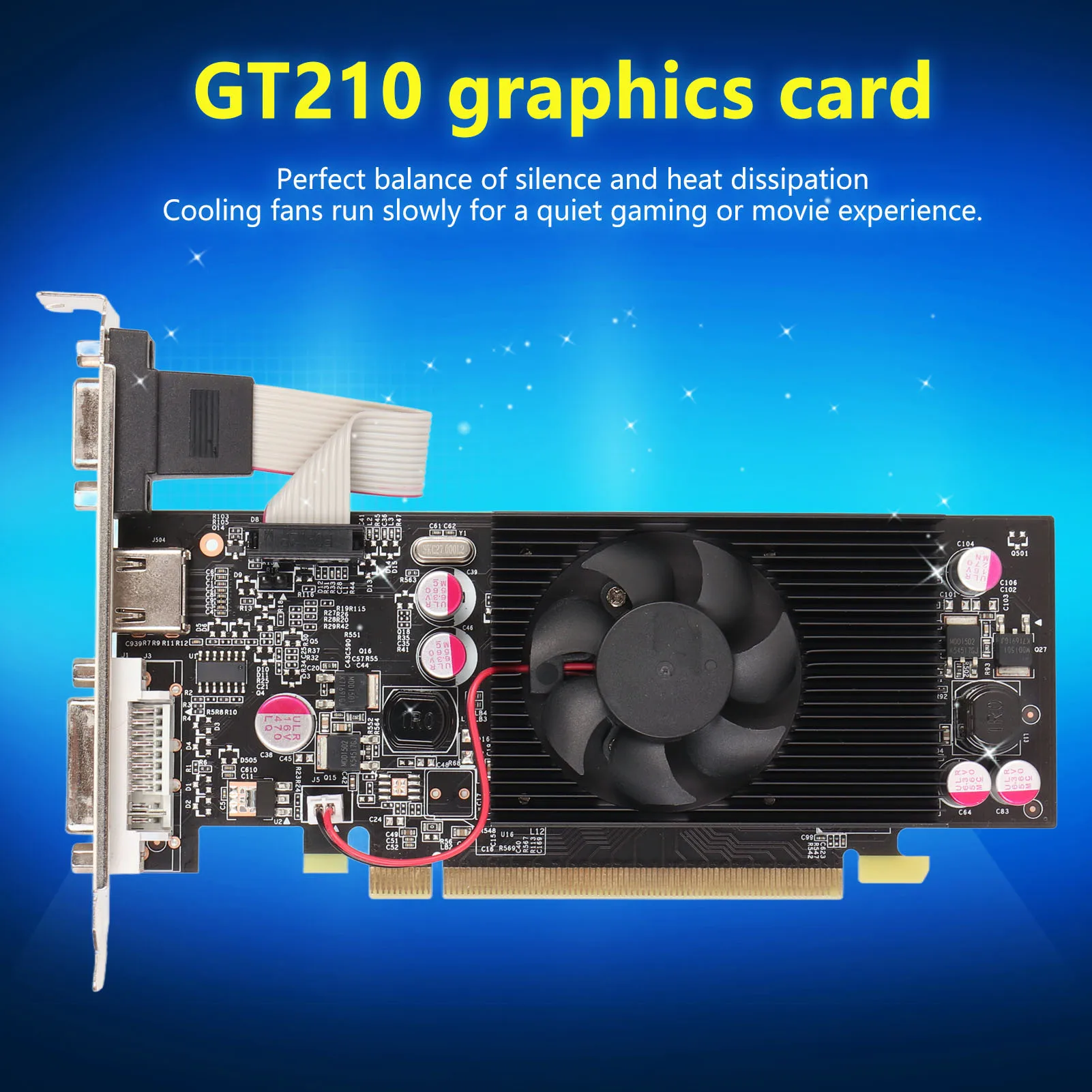 GT210 1G DDR2 64bit Graphics Card Support DVI VGA HD Multimedia ...