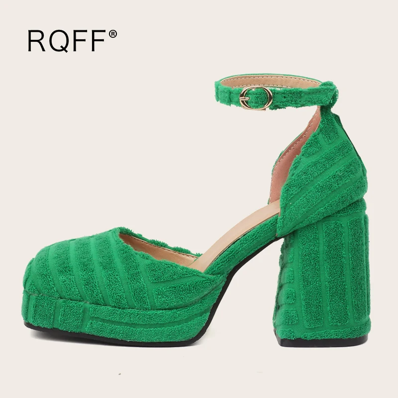 Sandalias-de-punta-cuadrada-para-mujer-zapatos-de-plataforma-s-lidos ...