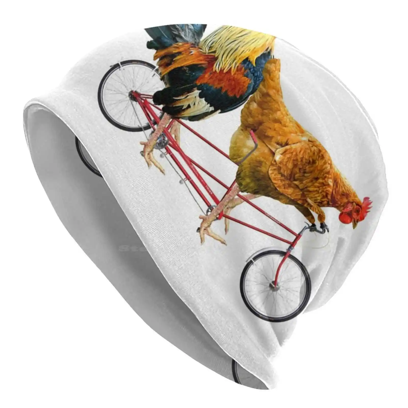 Chickens-On-A-Tandem-Bicycle-Men-Women-Child-Beanies-Knitted-Hats ...