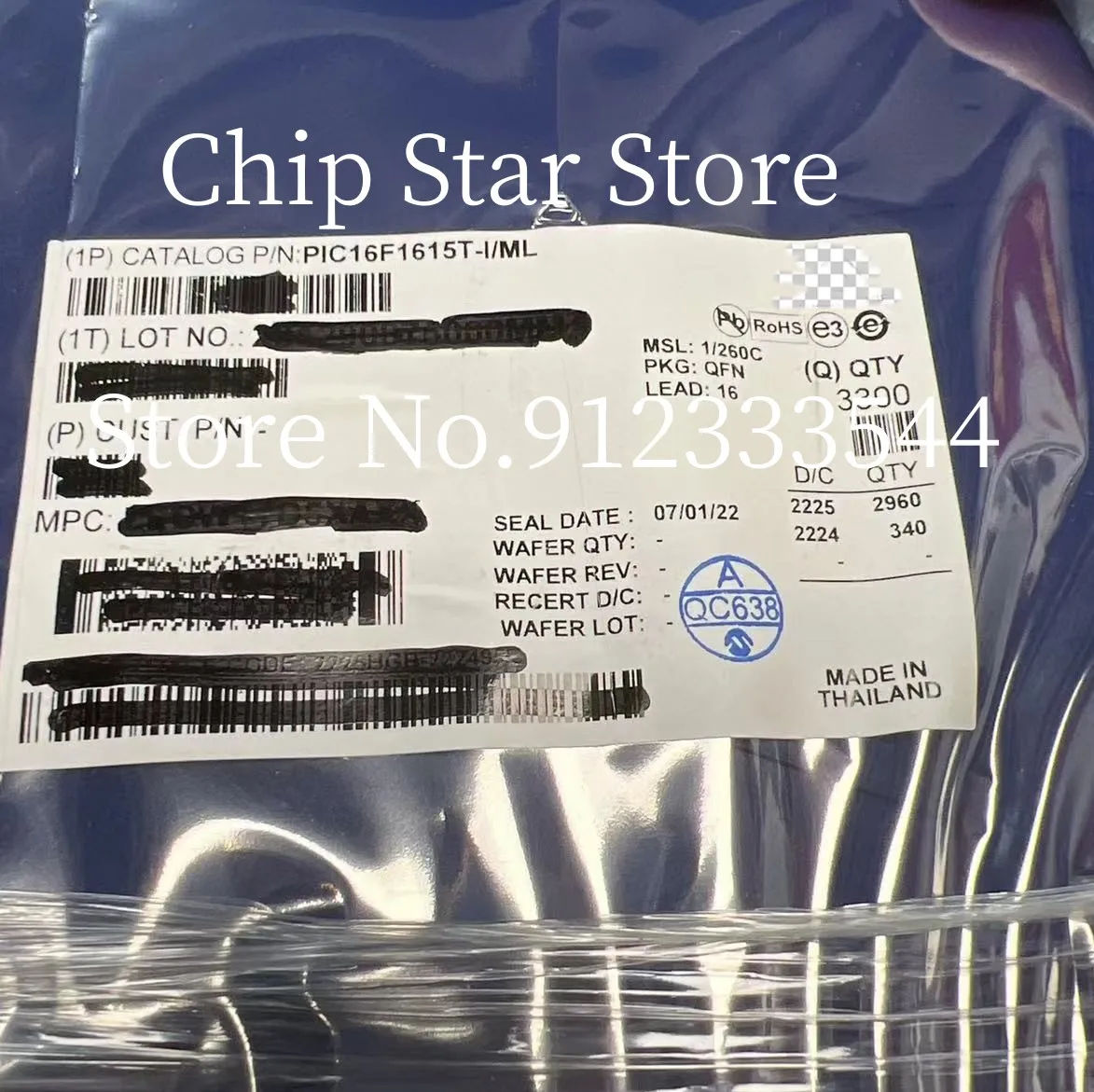 5-100pcs-PIC16F1615-I-ML-PIC16F1615T-I-ML-PIC16F1615-QFN16-100-New-And ...