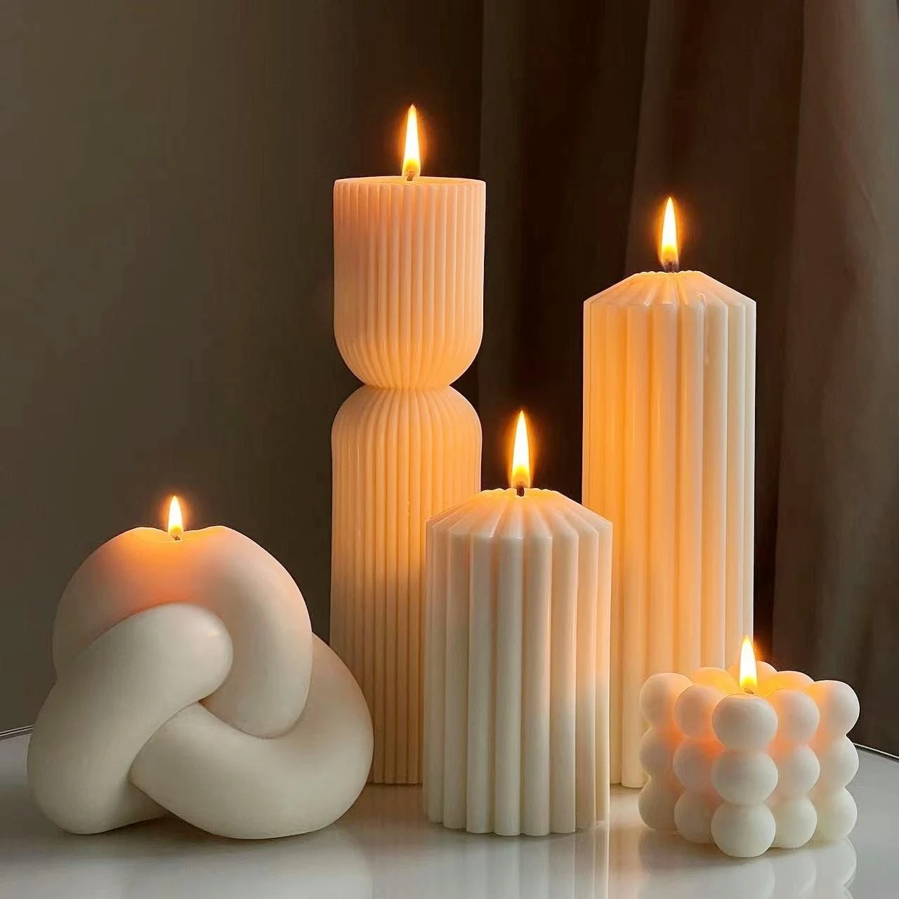Roman-striped-cylindrical-candle-silicone-mold-rope-knot-candle ...