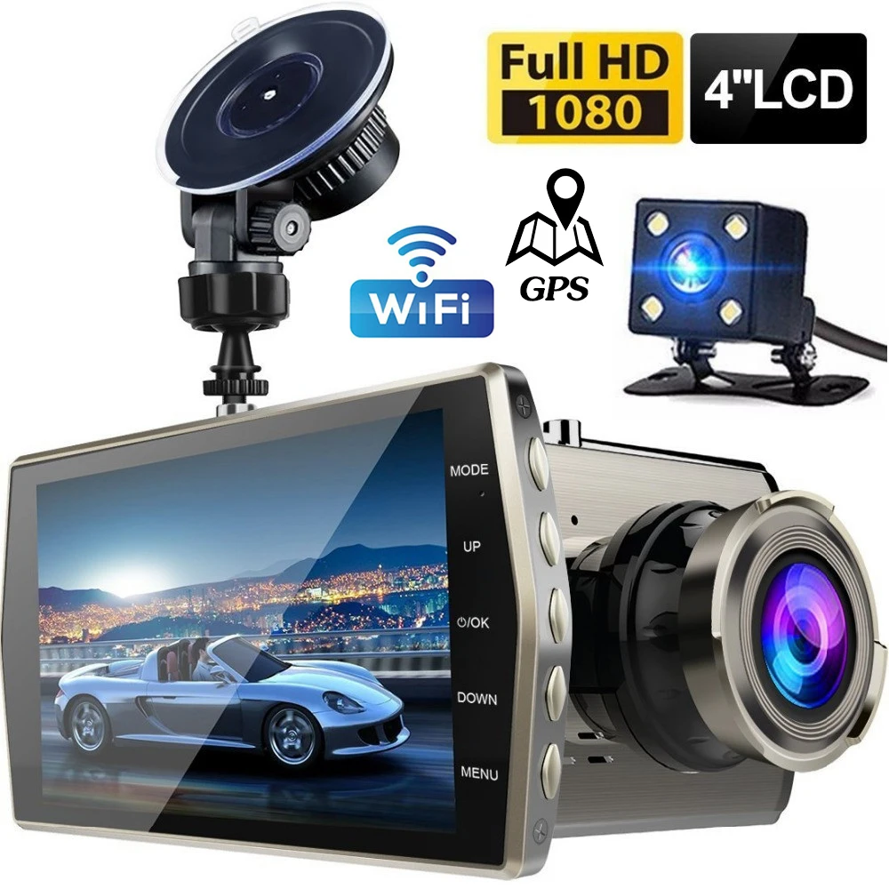 Car-DVR-WiFi-GPS-Dash-Cam-Rear-View-Vehicle-Camera-1080P-HD-Drive-Video ...