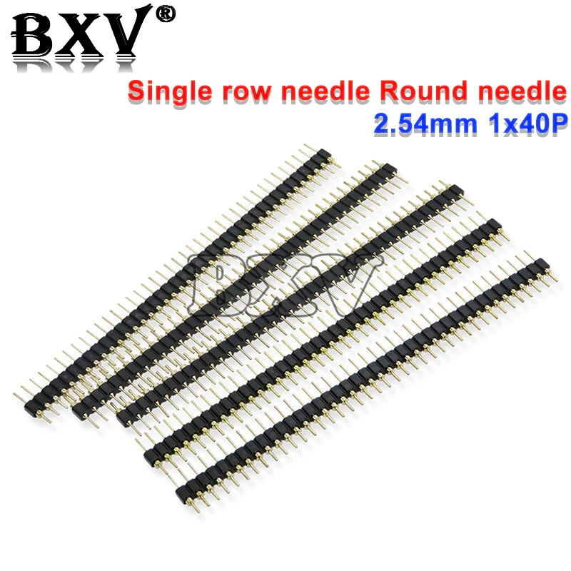 5PCS HJXRHGAL Connector Round 40P Header Strip Male Header Single Row ...