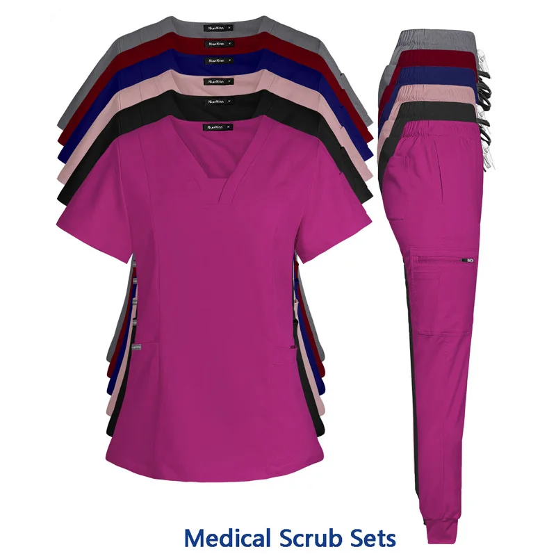 Slim-Fit-Women-Scrubs-Sets-Nurse-Accessories-Medical-Uniform-Hospital ...