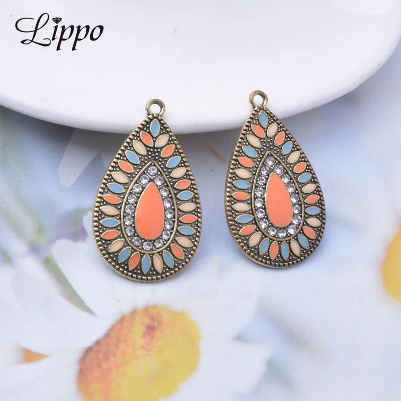 12 teile/los 22*36mm Böhmischen Stil Emaillierte Antique Water drop ...