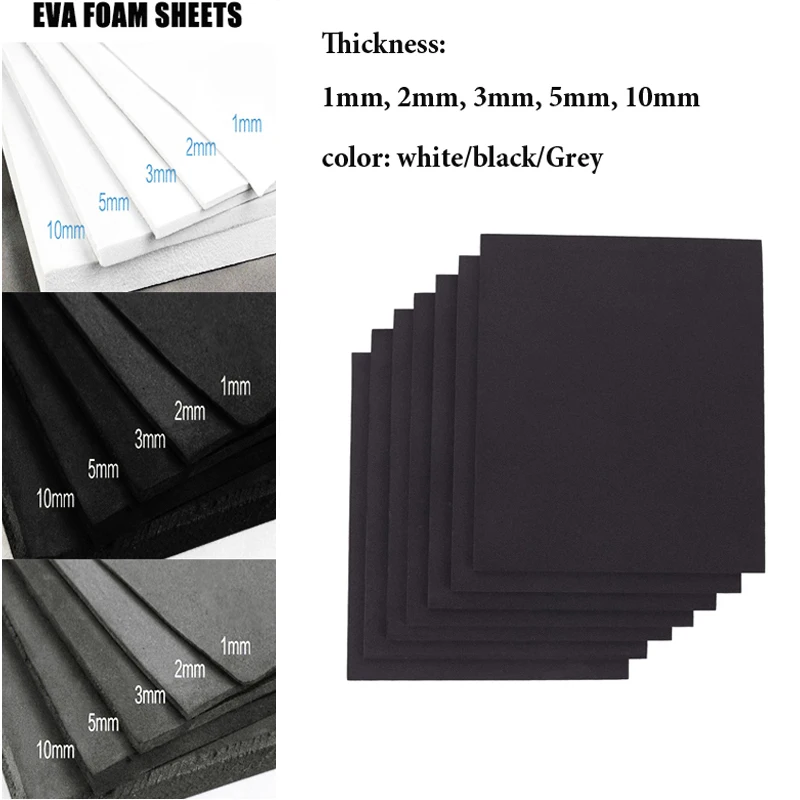 1pcs Thickness 1/2/3/5/10mm Eva Foam Sheets Sound-Absorbing Spone Foam ...