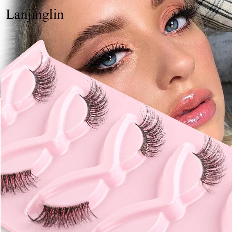 3-5-Pairs-New-Half-Lashes-Cat-Eye-Natura-Long-Full-Strip-Lashes-Makeup ...