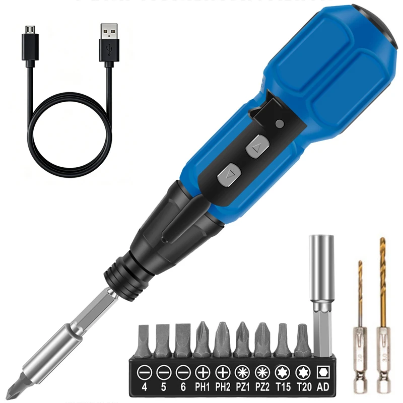 Electric Screwdriver Cordless Rechargeable Power Screwdrivers Set Home ...