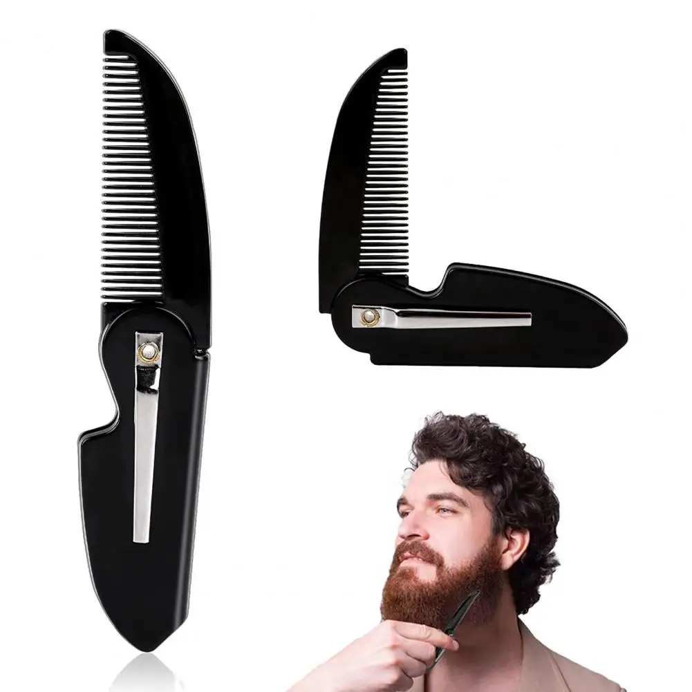Folding Mustache Comb Anti-Static Portable Beard Comb Fine Teeth ...