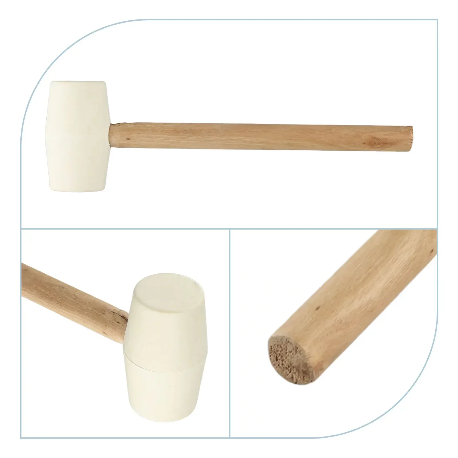 New-Practical-Rubber-Hammer-Natural-Rubber-Wood-Handle-Wood-Handle-Back ...