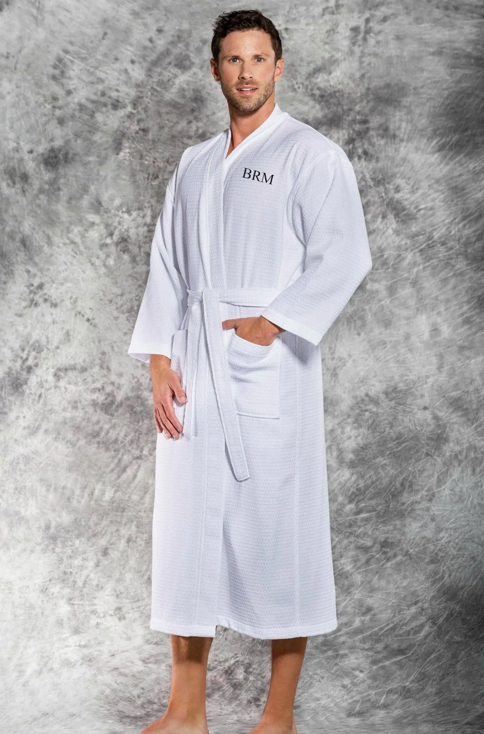 Custom-Men-s-Monogrammed-White-Waffle-Robe-Embroidered-Personalized ...