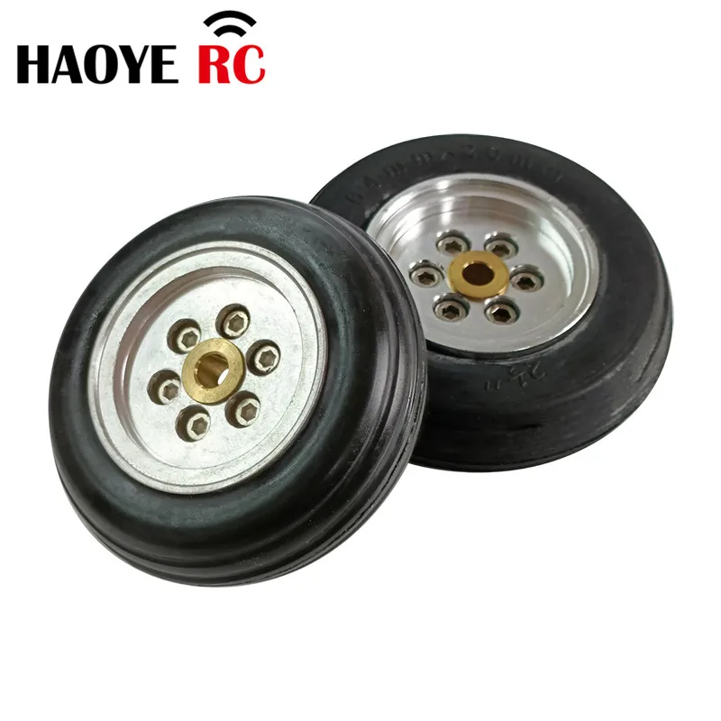 Haoye-2-Pcs-Lot-Jet-Wheels-Alloy-Hub-Dia-2-25inch-2-5inch-Rubber-Tire ...