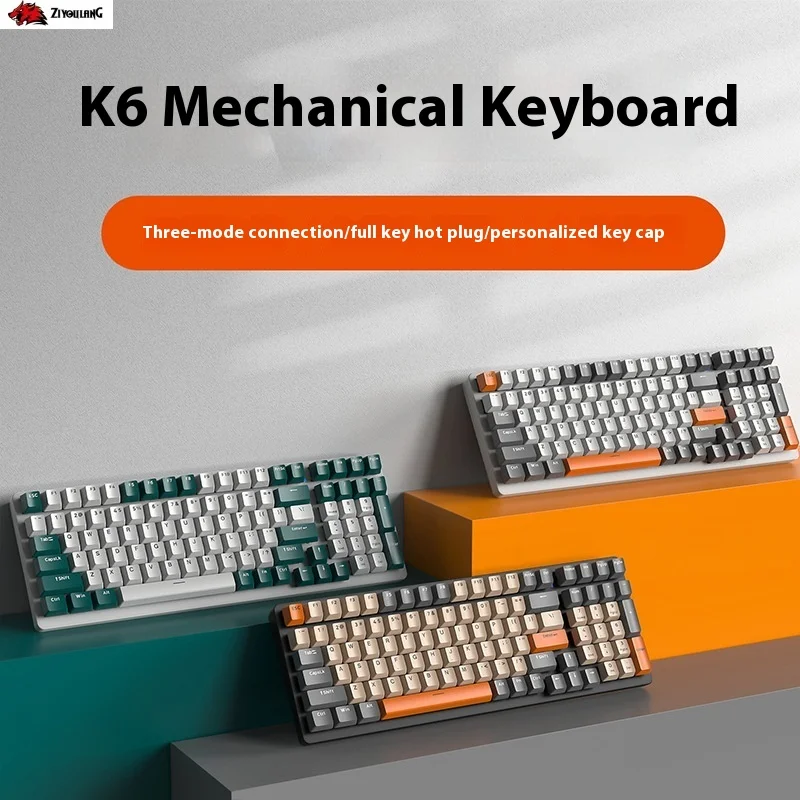 Ziyoulang-K6-100-Key-3-Mode-2-4g-Wireless-Mechanical-Keyboard-Hot ...