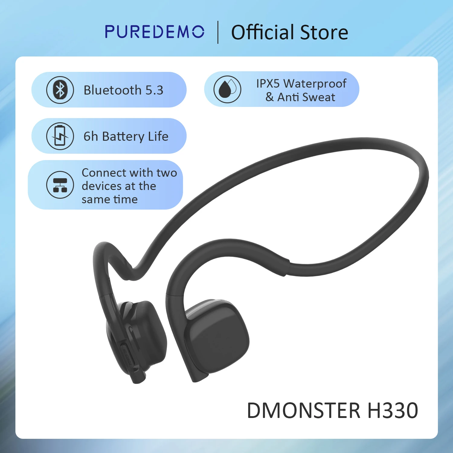 Transparent Real Bone Conduction Headphones Bluetooth 5.3 Wireless ...