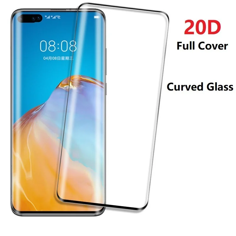 Protector de pantalla de cristal 100D Curver para Huawei P50, P40, P30 Pro, Mate 40, 30, 20 Pro ...