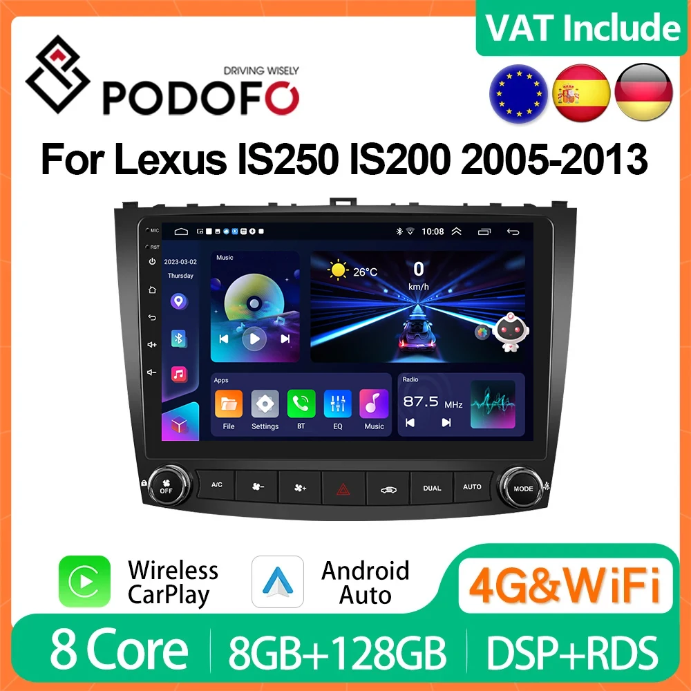 Podofo-CarPlay-Android-Car-Radio-For-Lexus-IS250-IS300-IS200-IS220 ...