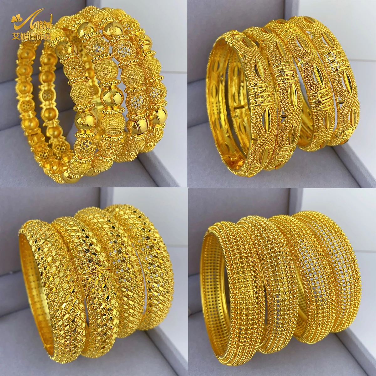 Luxury-Dubai-24K-Gold-Color-Bangles-For-Women-Indian-African-Charm ...