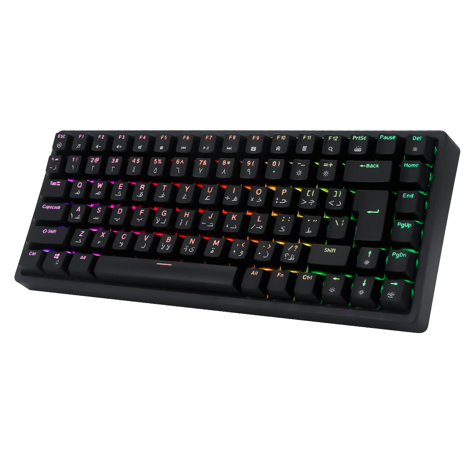 CQ85 Mechanical Gaming Keyboard Wired RGB Backlit Red Switch Arabic ...