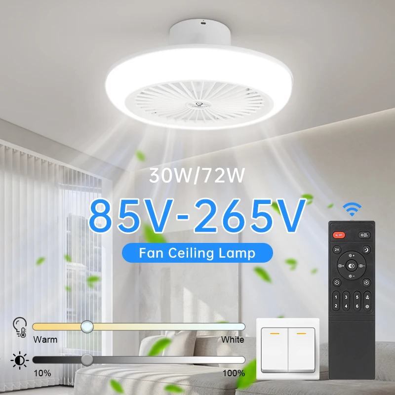 Smart-Ceiling-Fan-Lights-Silent-LED-Fan-Light-with-Remote-Control ...