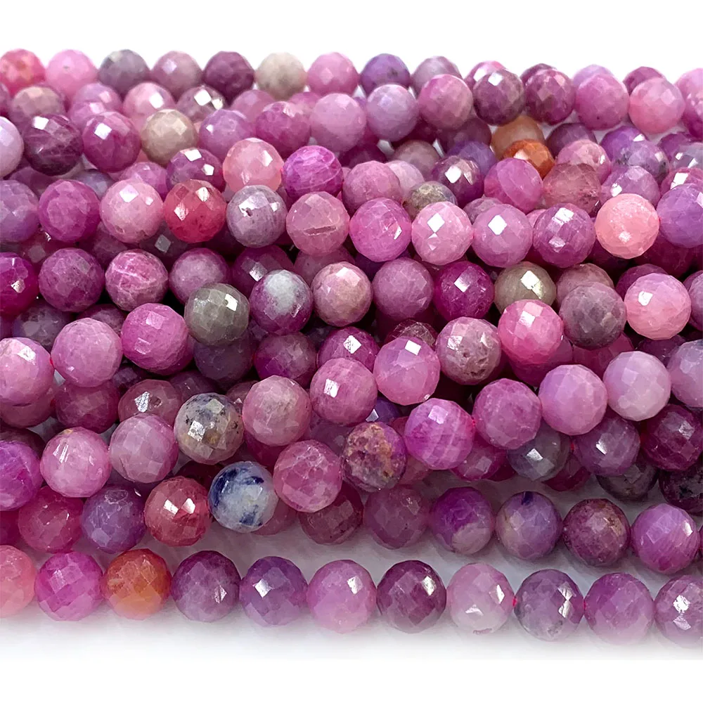 Veemake Natural Red Ruby Round Faceted Loose Gemstone Stone Design ...