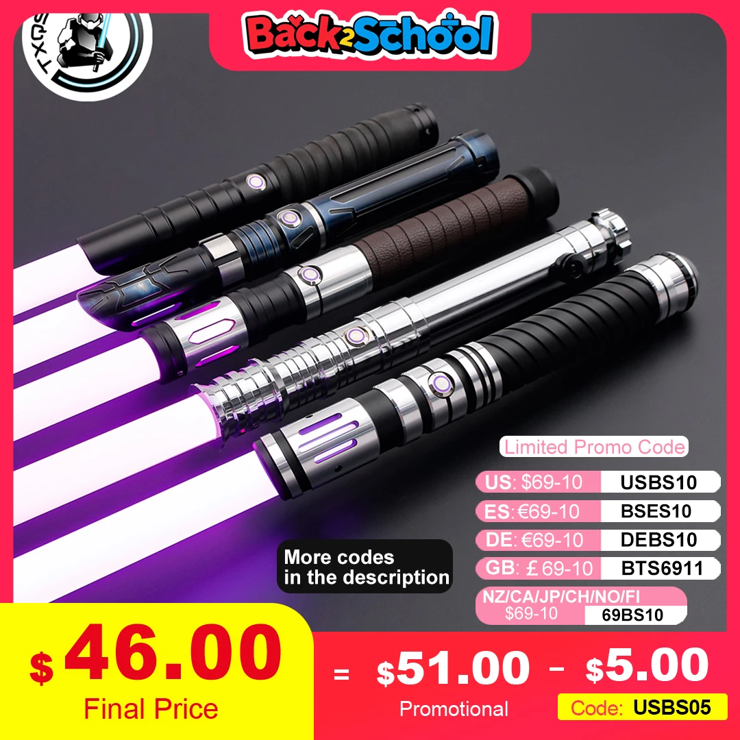 TXQSABER Lightsaber Neo Pixel Heavy Dueling RGB Color Changing Metal ...
