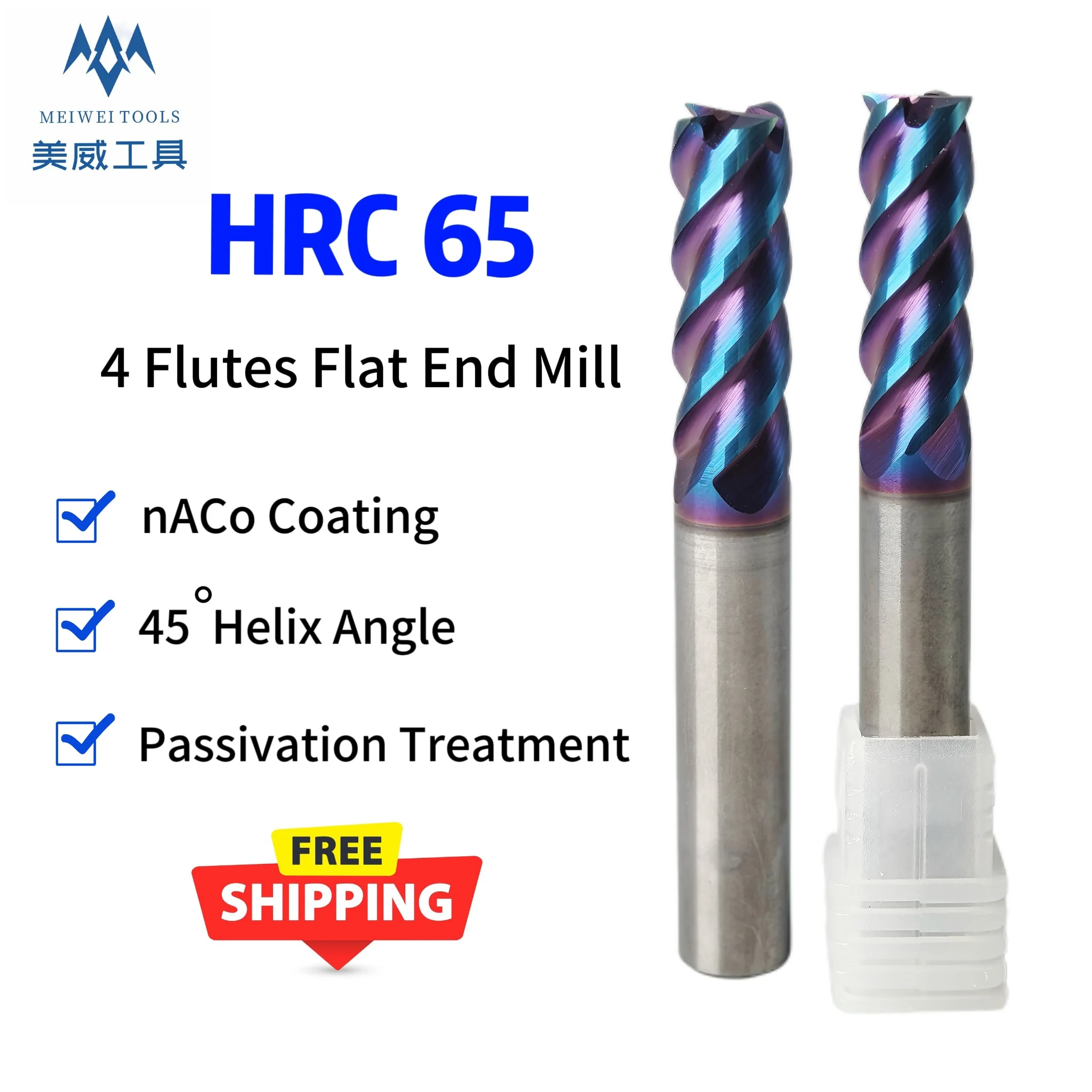 4-Flutes-HRC-65-Solid-Carbide-Square-Flat-End-Mill-High-Performance-CNC ...