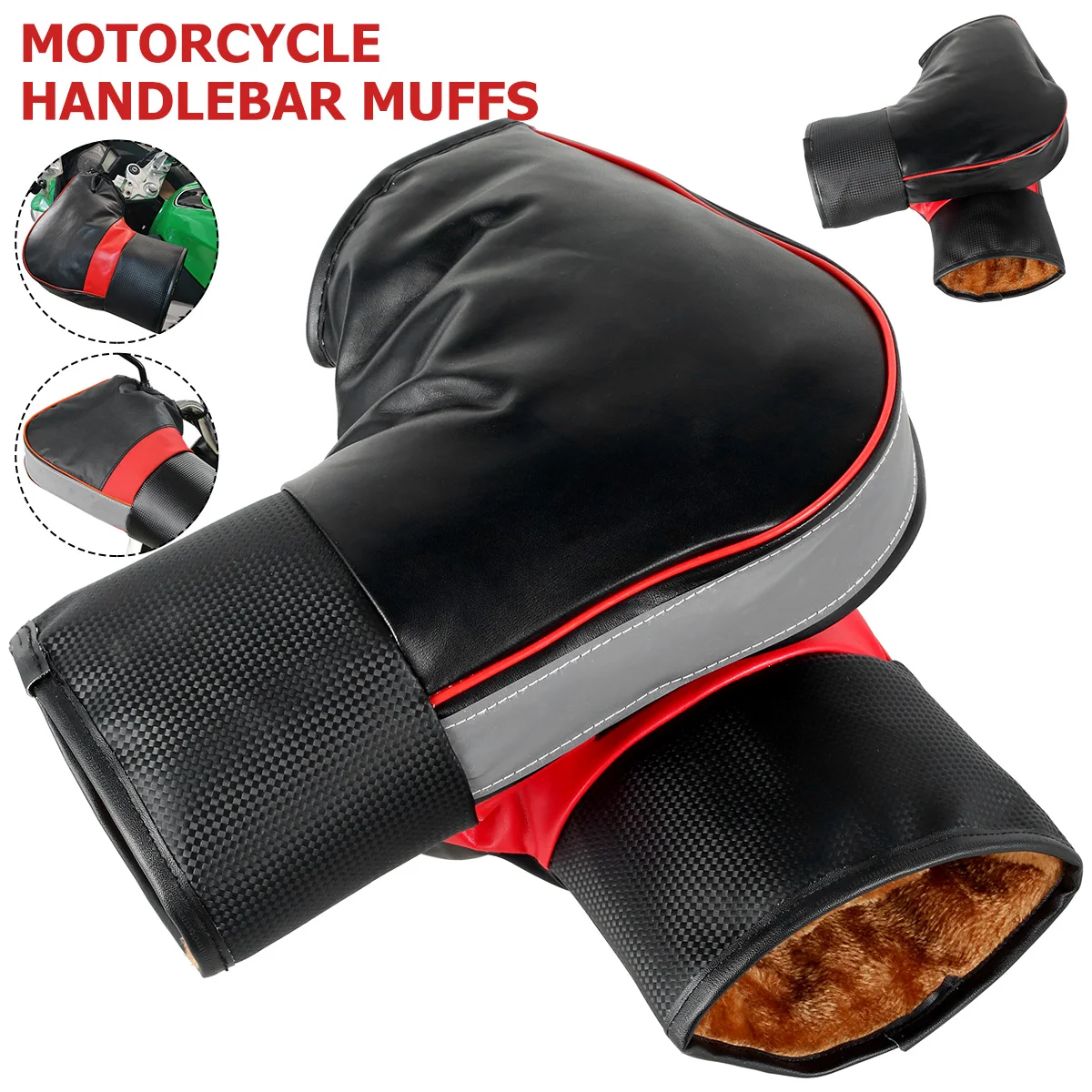 1Pair Motorcycle Handlebar Muffs Protective Motorcycle Scooter Thick ...