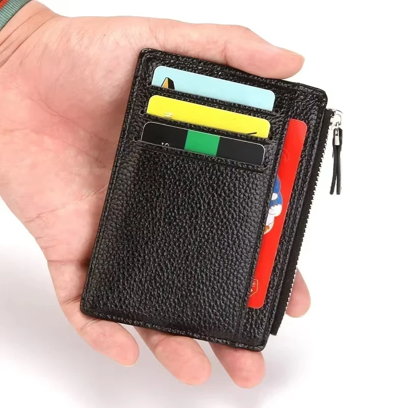 Mini Zipper Card Bag Slim ID Bank Purse Wallet Credit Organizer ...