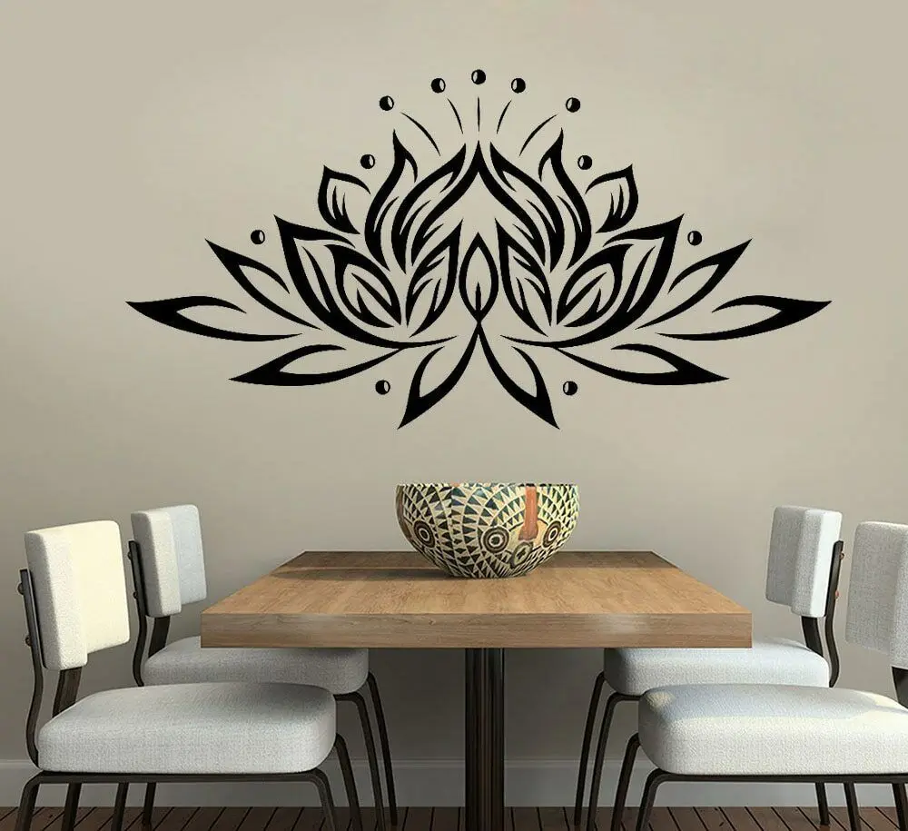 Lotus Flower PVC Wall Art Stickers House Decorate Living Room Yoga ...