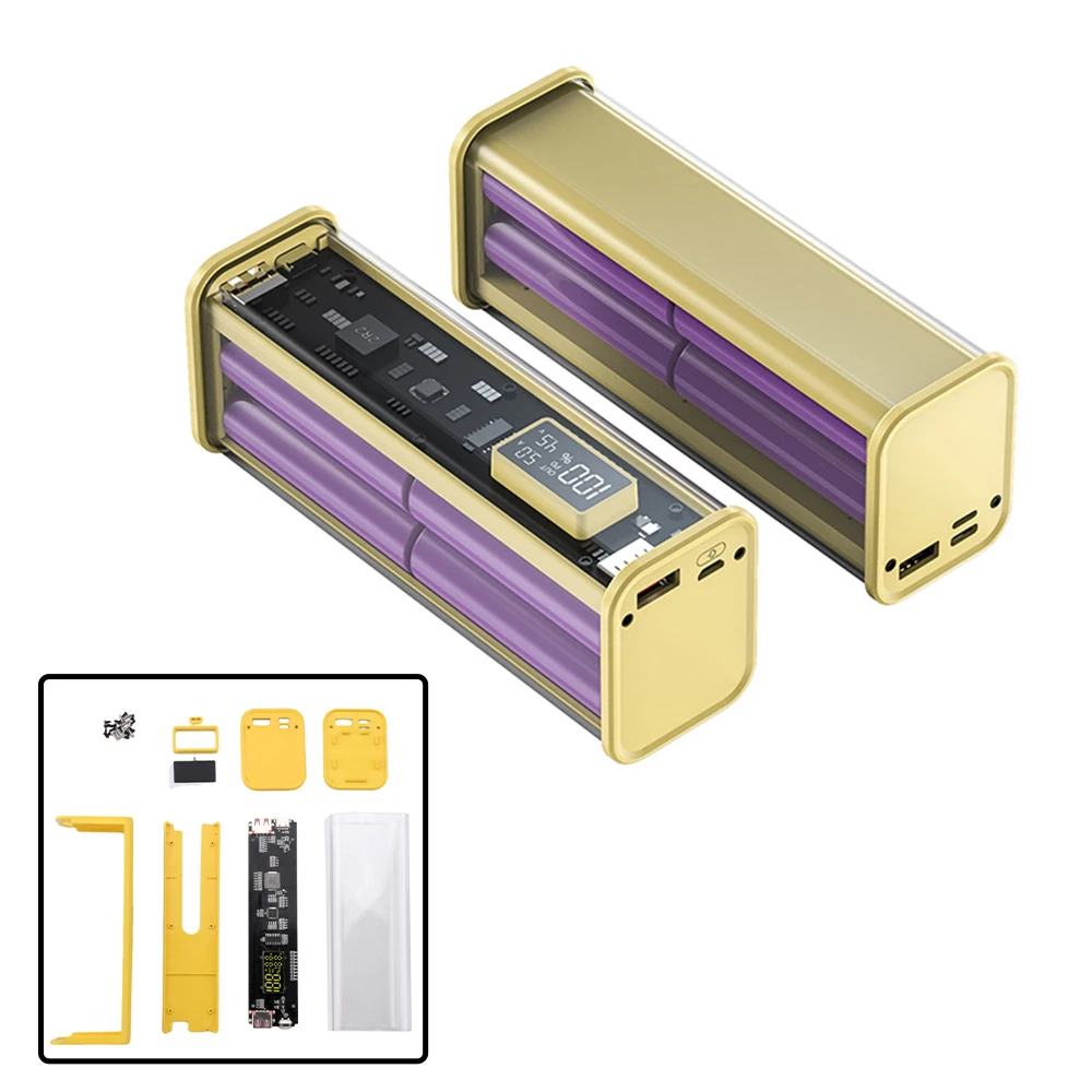 PD22-5W-Battery-Charger-Case-DIY-Cool-Transparent-Power-Bank-Shell-Fast ...