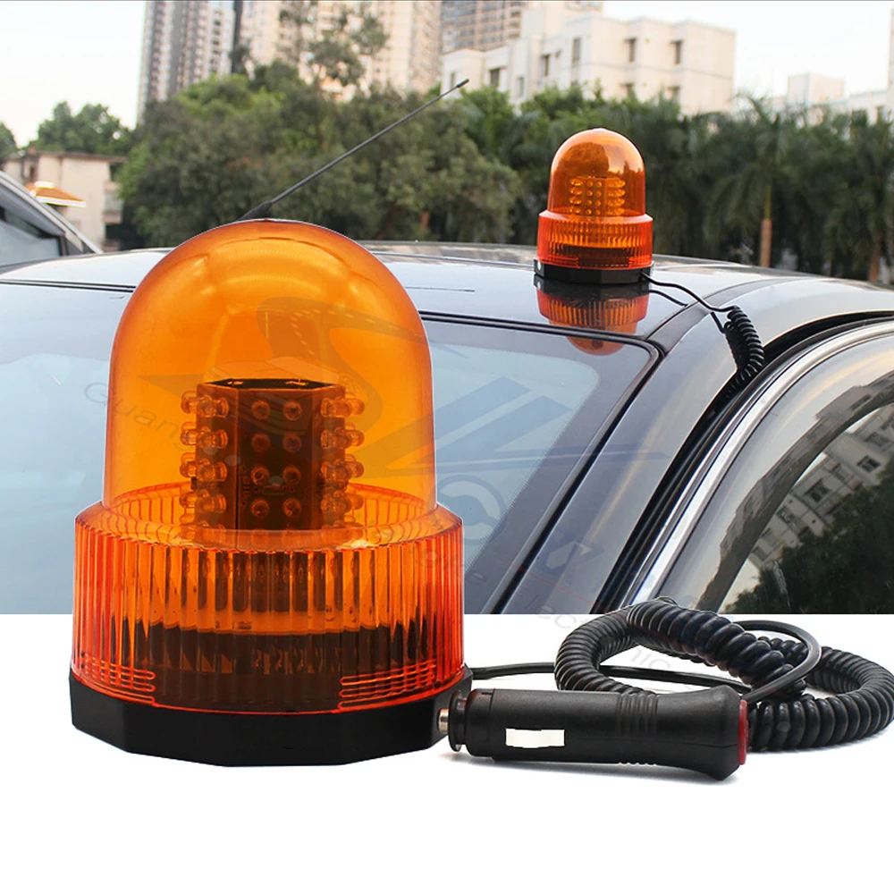 LED-12V-24V-Red-Yellow-Blue-Car-Vehicle-Police-LED-Strobe-Rotating ...