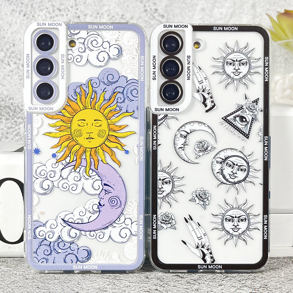 Funny Sun Moon Face Case For Samsung Galaxy S20 S21 S22 S23 Plus FE Ultra Soft Cover| | - AliExpress
