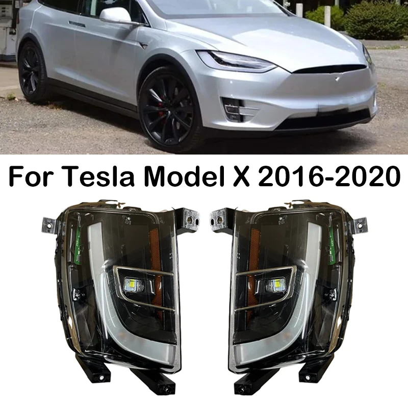 For-Tesla-Model-X-2016-2020-US-EU-Version-LED-Front-Bumper-Daytime ...