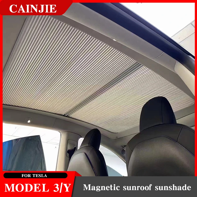 For Tesla Model Y 2022 Accessories Shade Net Roof Skylight Shades ...