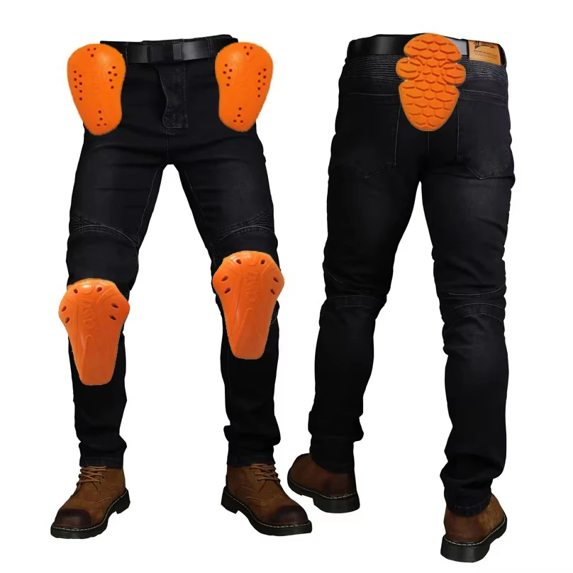 Motorcycle Racing Jeans - Anti-Fall Riding Pants with 5 Protective Gear ...