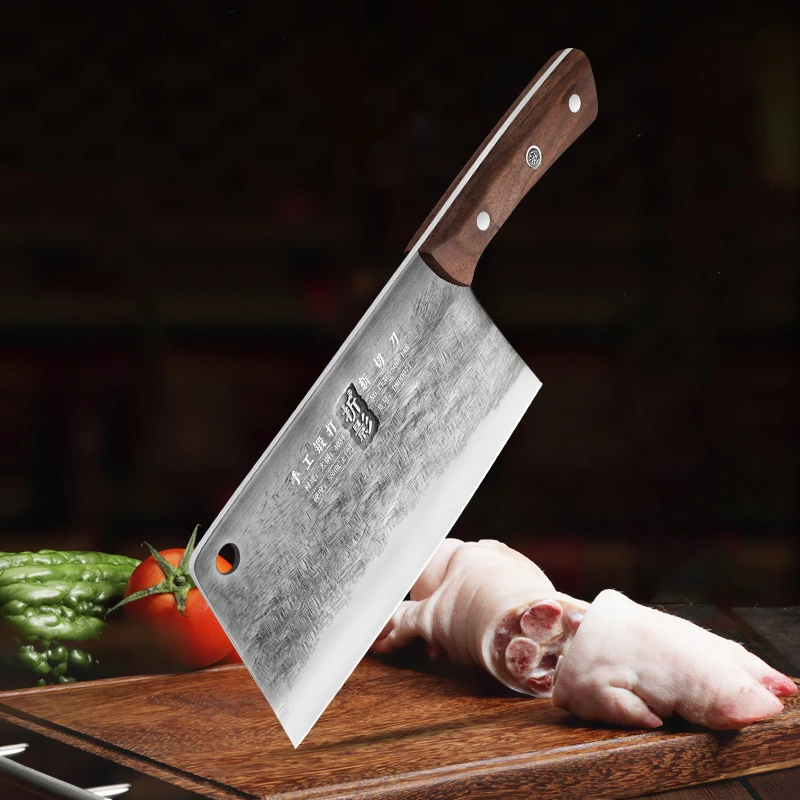 8-Inch-Kitchen-Knives-Walnut-Handle-Sharp-Chopper-Machete-Chef-Cleaver ...