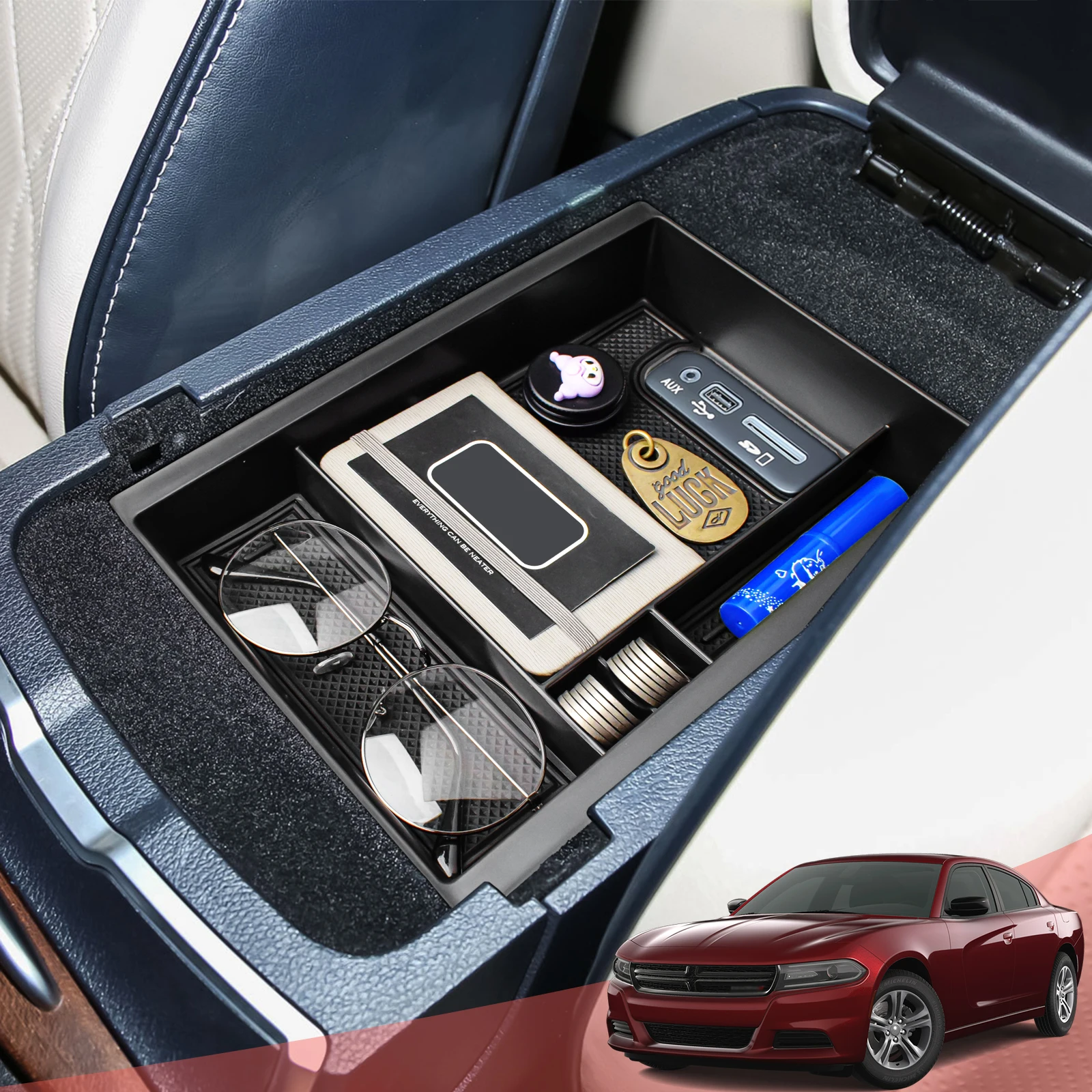 For-Dodge-Charger-2015-2020-2021-2022-2023-2024-Center-Console-Tray ...