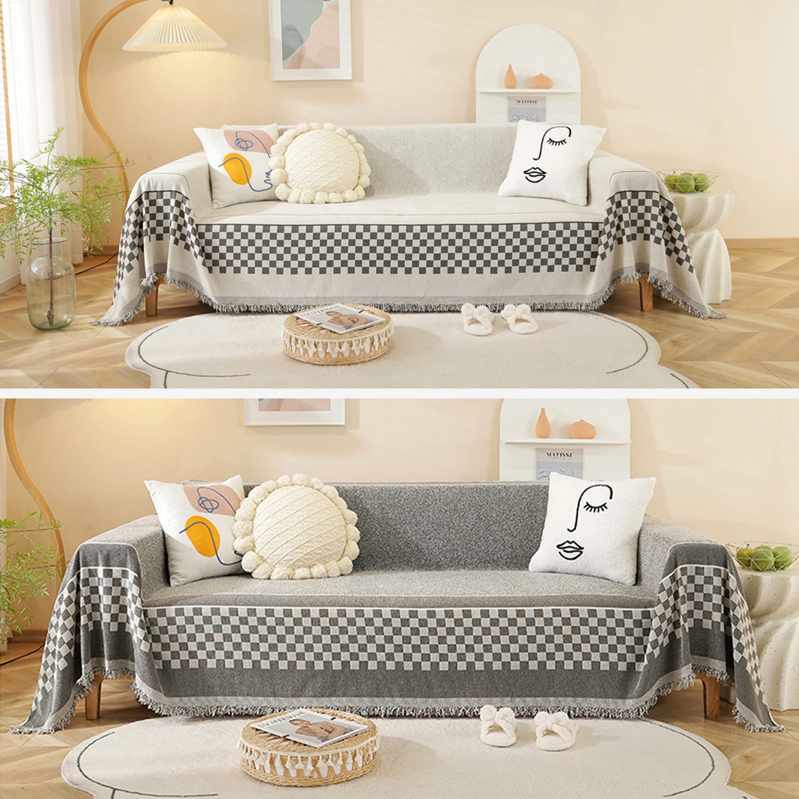 Chenille Sofa Slipcovers Cotton Knit Couch Cover Chair Seat Futon ...