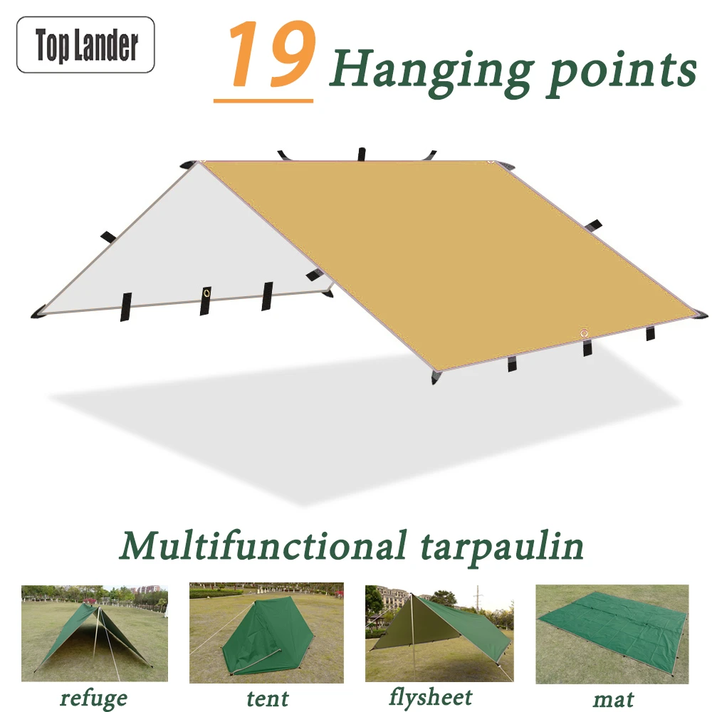 [top Lander]19 Hanging Point Waterproof Tarpaulin Diy Tarp Tent ...