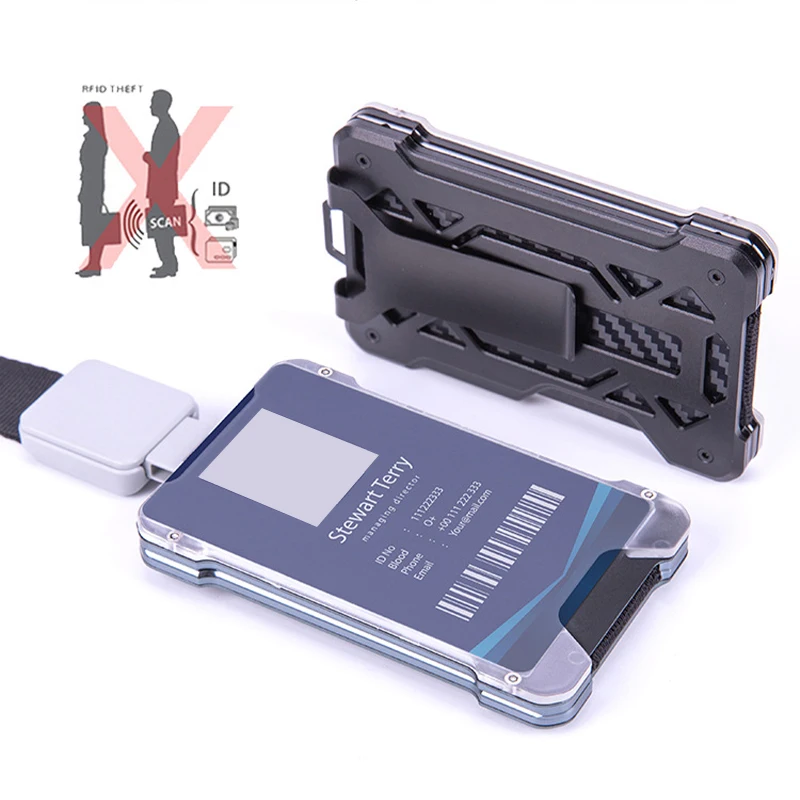 New Outdoor ID Card Holder Wallets Men Rfid Plate Hanging Tag Aluminium ...