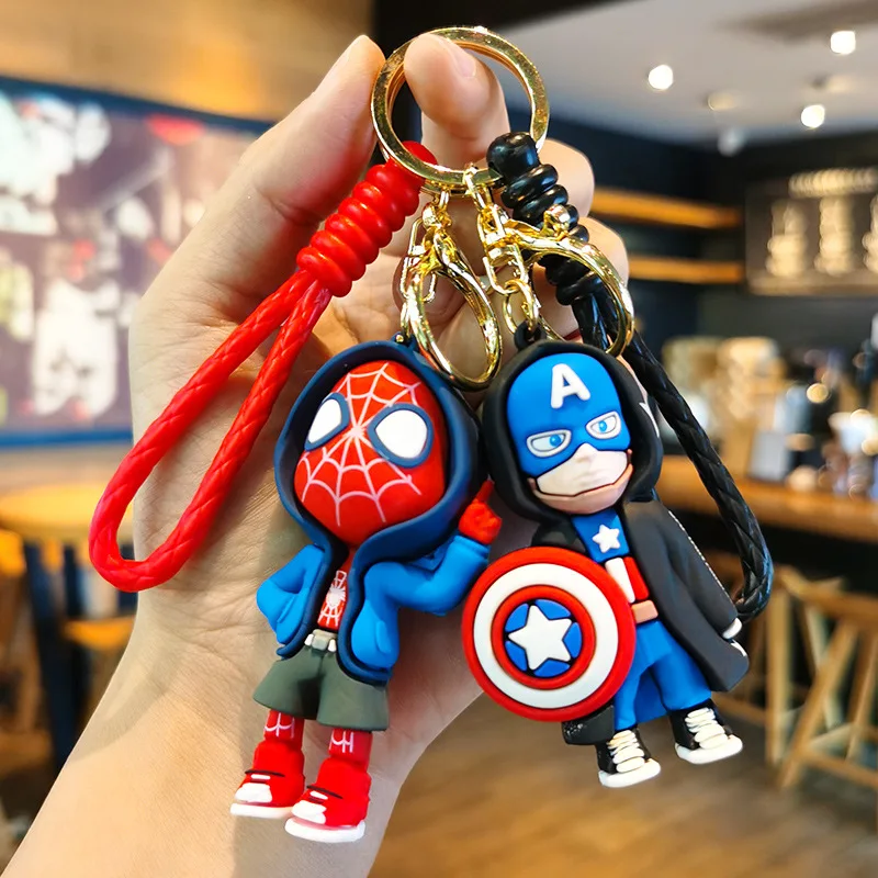 Marvel-Superhero-Silicone-Keychains-Spiderman-Pendant-Disney-Keyholder ...