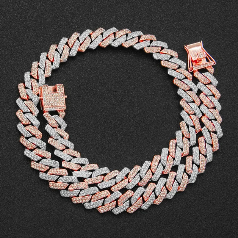 9mm Rose Gold Iced Cuban Link Chain | Mens Rose Gold Cuban Link Chain ...