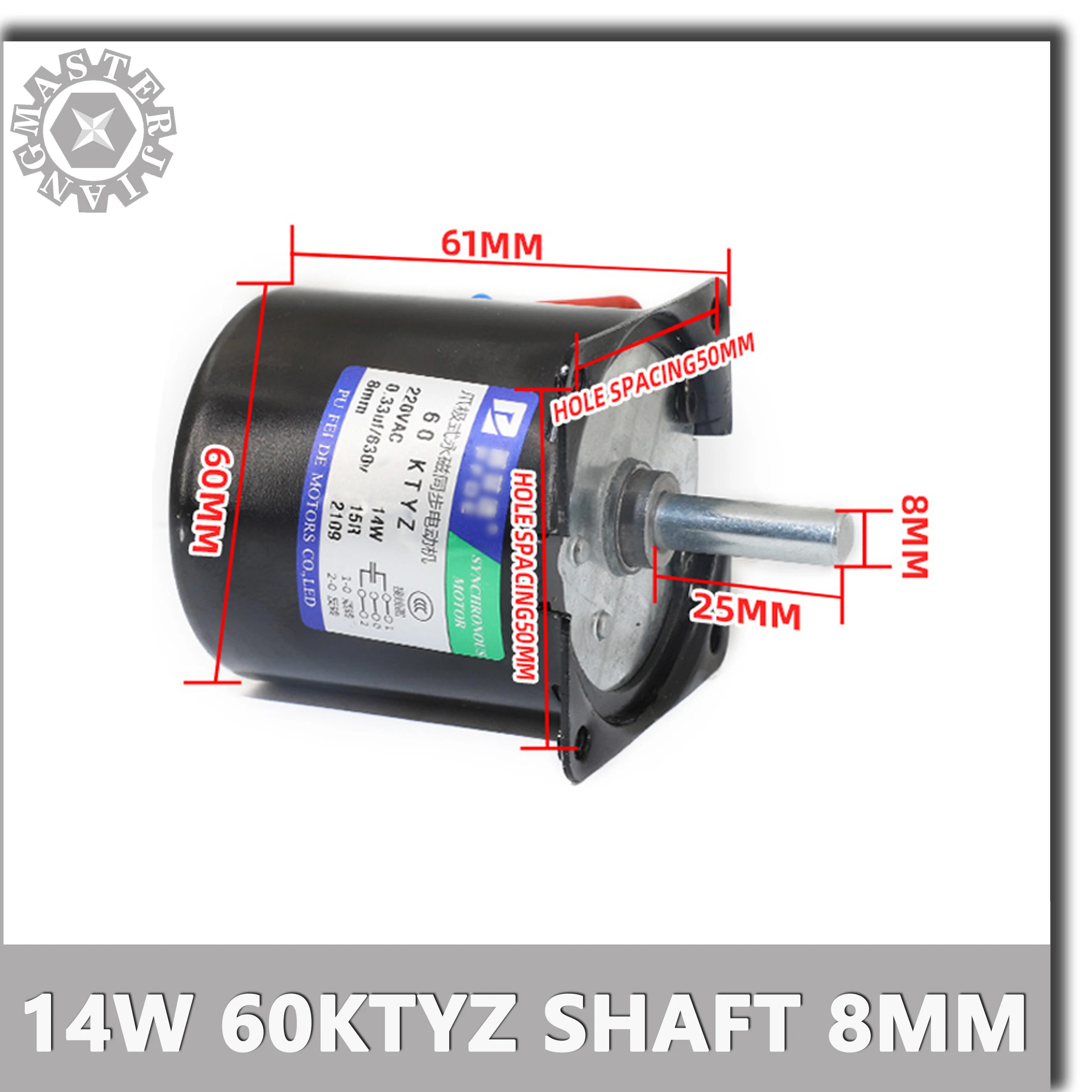 220v 14w 60ktyz Permanent Magnetic Synchronism Ac Gear Motor Speed Reducer 7mm Center Shaft ...