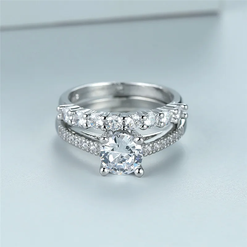 Female-Luxury-Crystal-Engagement-Rings-Vintage-Silver-Color-Wedding ...